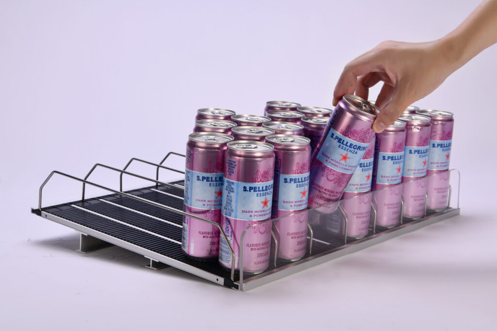 Gravity Shelf Roller Track Overlays with Riser